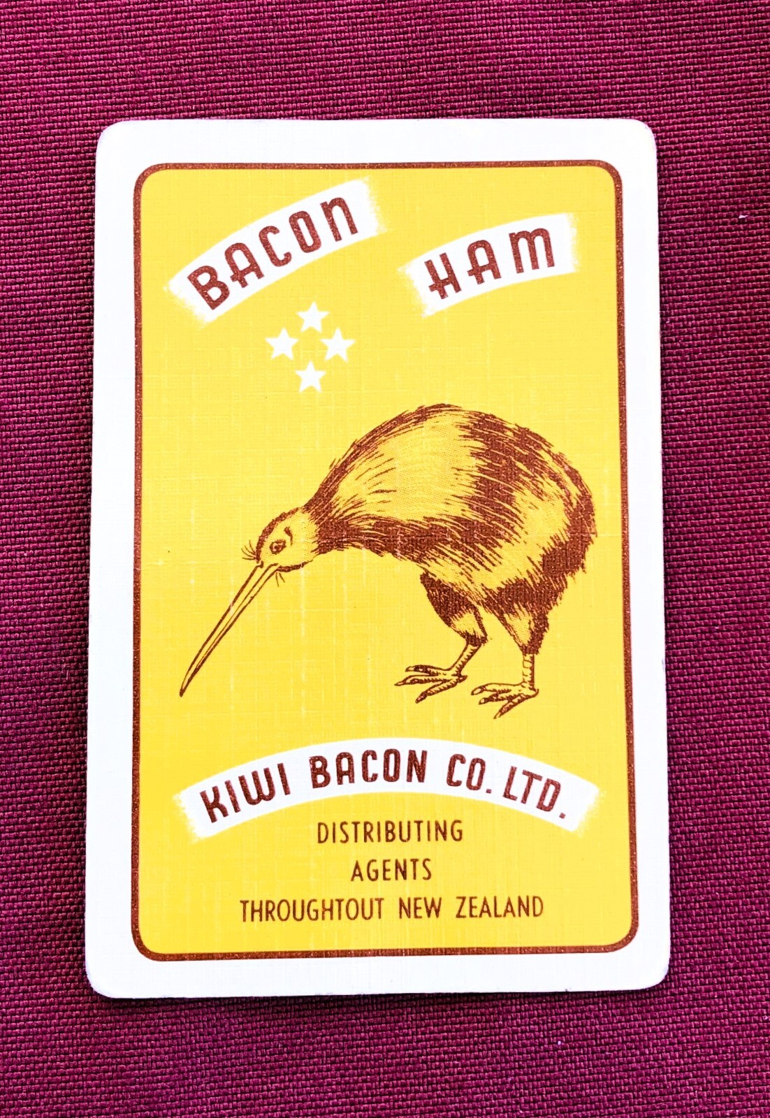 KIWI BACON CO. LTD. PLAYING CARD NEW ZEALAND ONE SINGLE PLAYING CARD | eBay