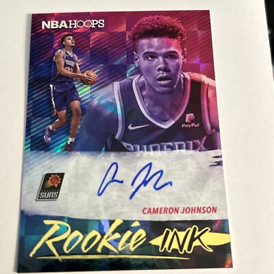 Cameron Johnson Hoops Premium Stock 2019-20 Rookie Ink Prizm Autograph ...