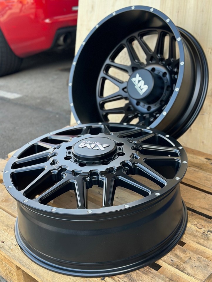 22'' inch Xtreme Mudder XM 900 Black Dually Wheels 8X165 GMC RAM 3500 ...