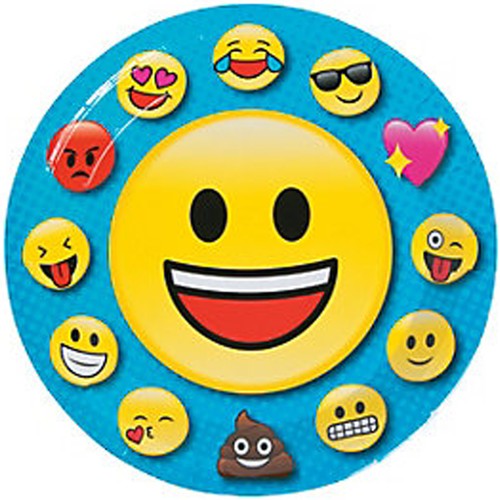 Emoji Dinner Paper Plates Smiley Face Fun Emoticon Design Lunch Plate ...