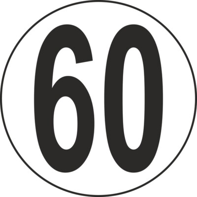 Sticker sign decal speed limit 60 km/h kmh km for car truck bus | eBay UK