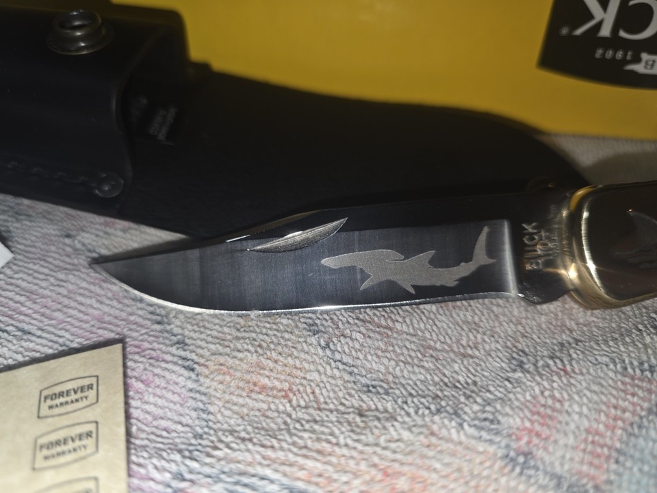 BUCK 110 CUSTOM KNIFE WITH SHark Tooth And Custom Engraving!! | eBay