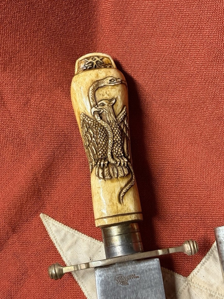 CIVIL WAR CONFEDERATE CSA EAGLE WITH SNAKE HANDLE BOWIE KNIFE BY WALKER ...