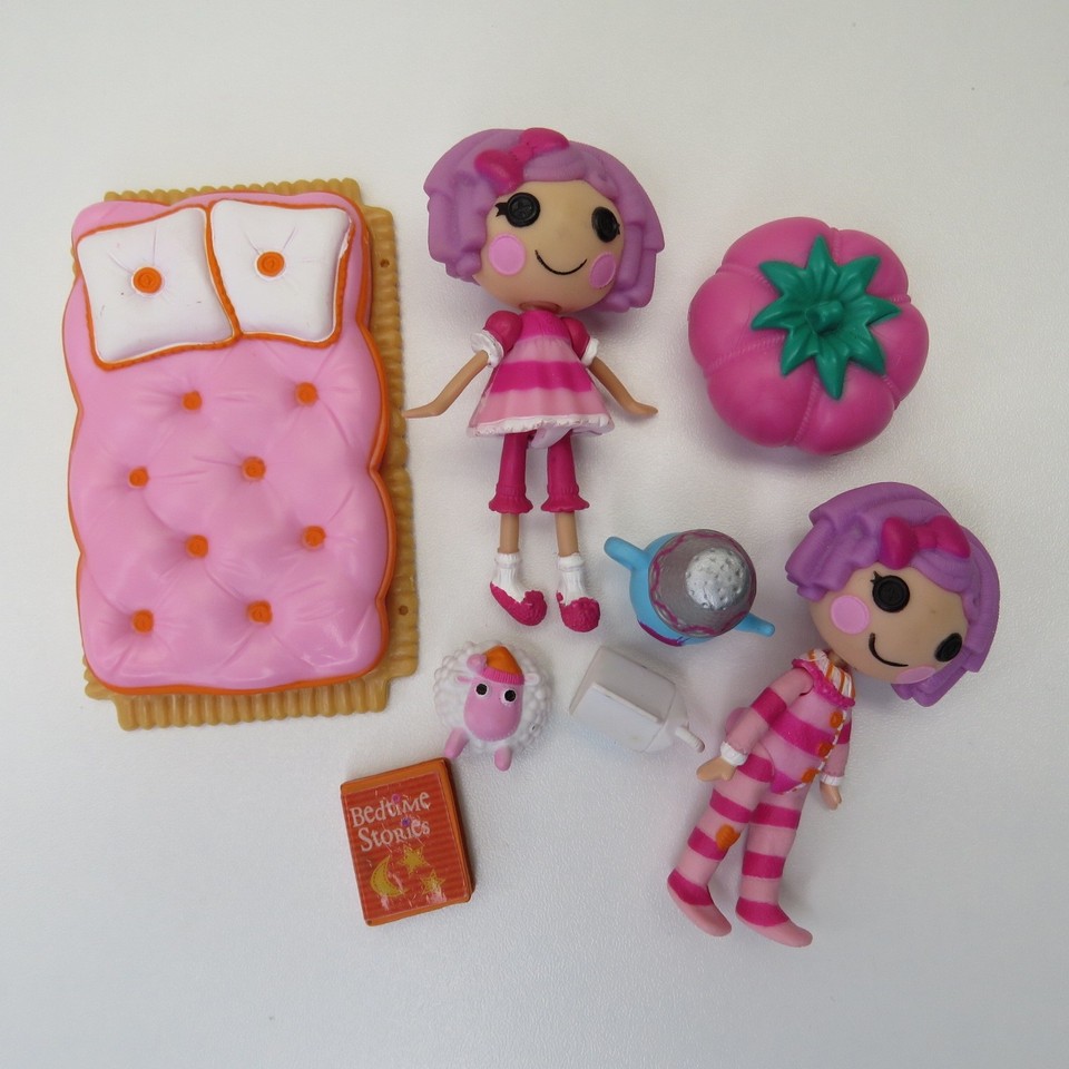 2 MGA Lalaloopsy Mini 3" Pillow Featherbed Dolls & Accessories ...