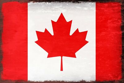 Canadian Flag Vintage Look Retro metal wall sign plaque, pub bar ...