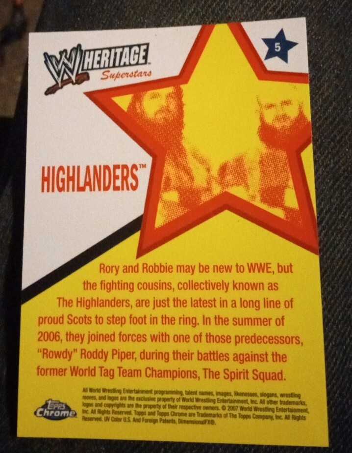 2007 Topps Heritage II Chrome WWE Wrestling Card #5 Highlanders Rory ...