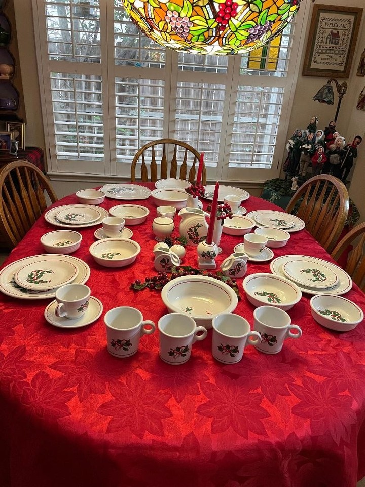 Fiestaware Holly & Ribbon Christmas Dinnerware set and Hostess sets | eBay