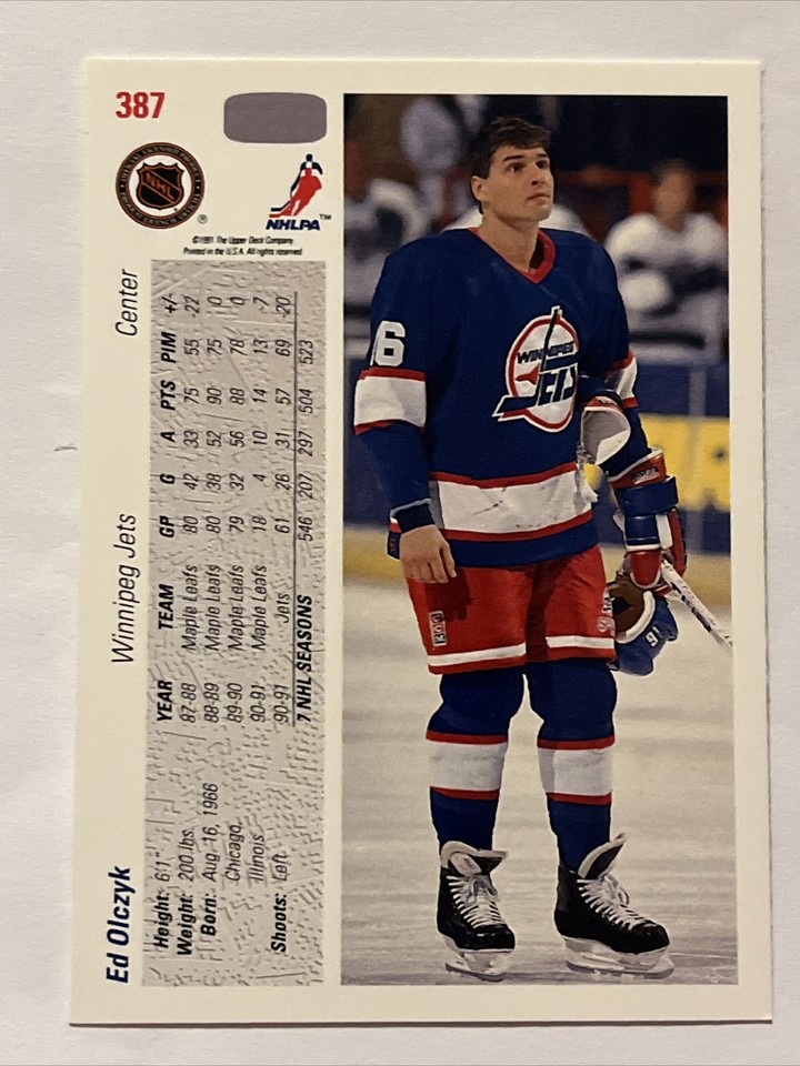 1991-92 Upper Deck Winnipeg Jets Hockey Card #387 Ed Olczyk NHL | eBay