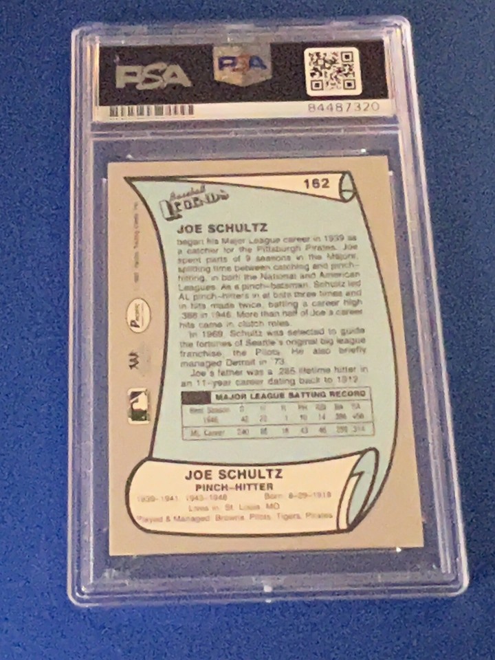 1989 Pacific Legends Autographed Joe Schultz Pilots Auto PSA | eBay