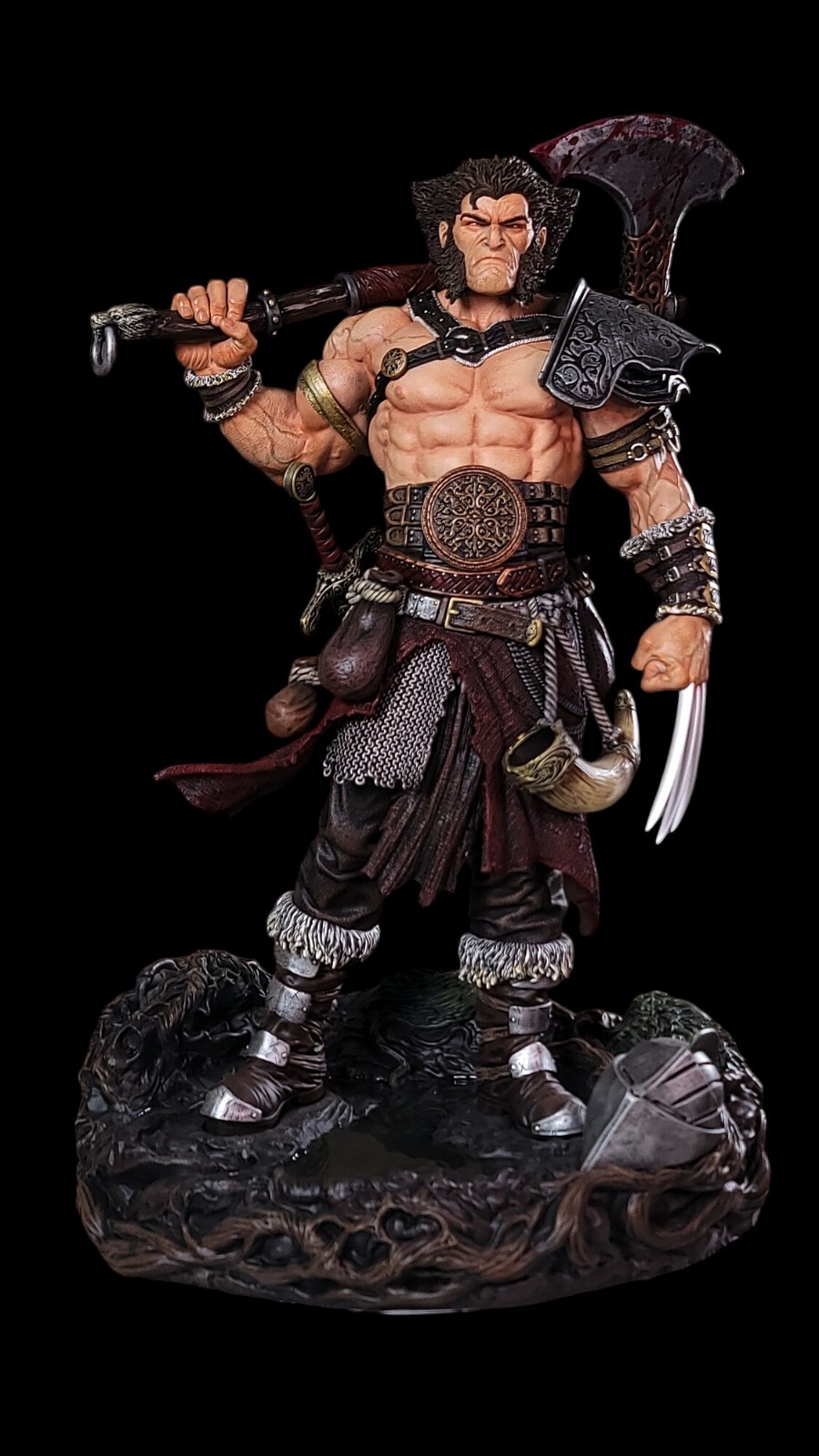 Custom Marvel X-Men 1/4 LL Medieval Wolverine Figure Statue Sculpted By ...