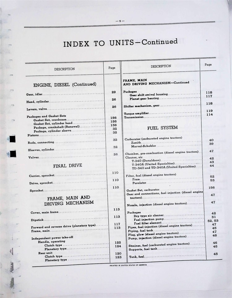 IH International T340A TD340 Crawler Parts Manual Catalog | eBay