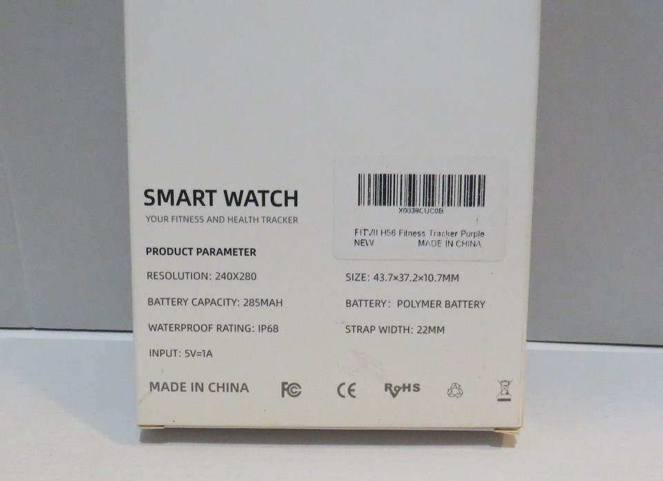 Smart Watch Fitness tracker 24/7 Blood pressure/ Heart rate monitoring ...