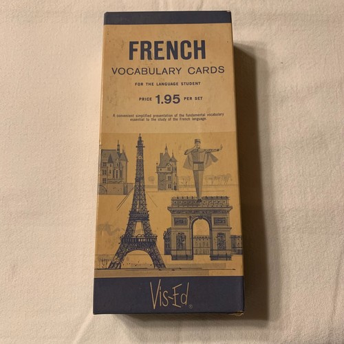 Vintage Vis-Ed French Vocabulary Educational Flash Cards set of 1000 | eBay