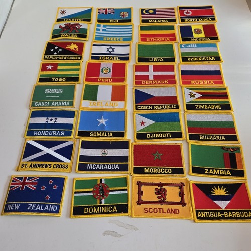 Lot Of 32 Assorted International Flag Patches Various Countries ALL NEW ...
