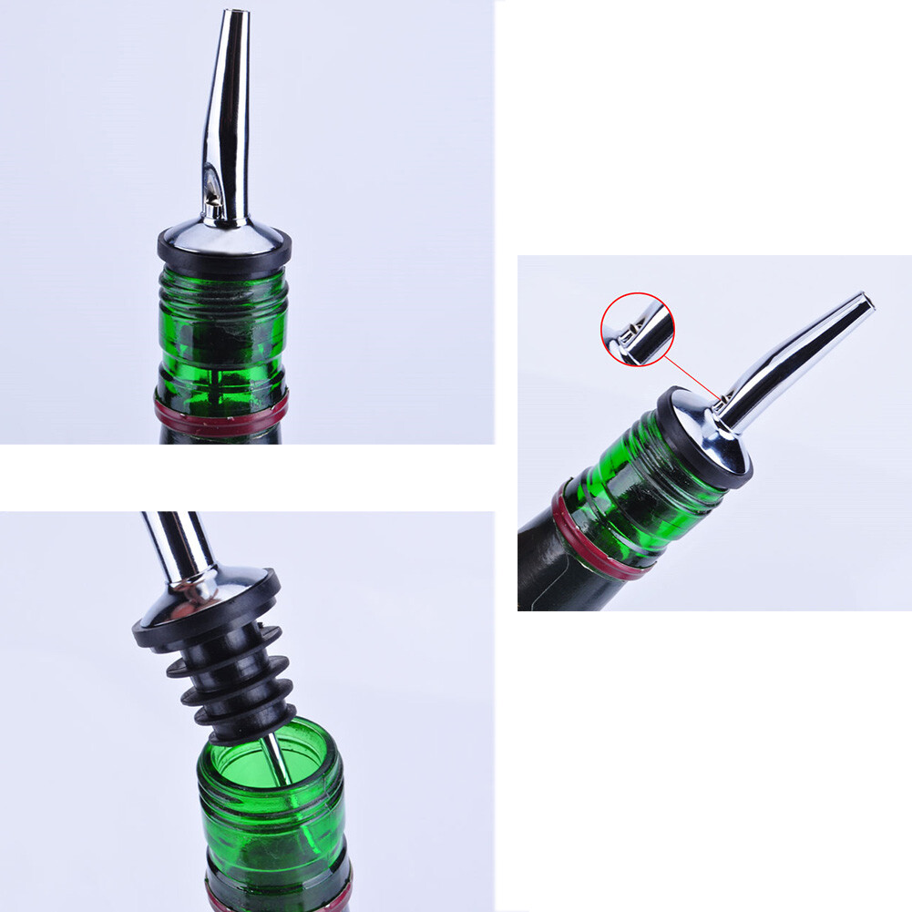 1-10X Stainless Steel Speed Pourer Spirit Free Flow Wine Bottle Pour ...