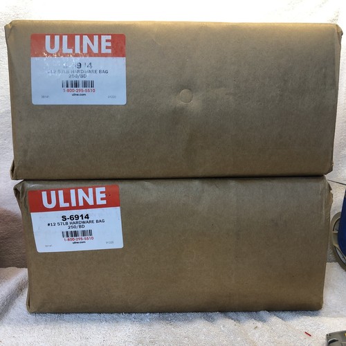 500 count Hardware Paper Bags 7 1/8 x 4 1/2 x 13 3/4 #12 Uline S-6914 ...