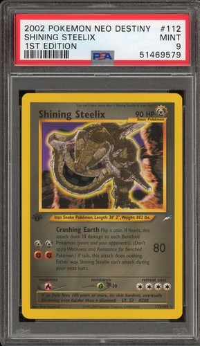 Pokemon Shining Steelix Neo Destiny 1st Edition Secret Rare Holo #112 ...