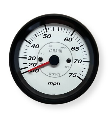 Yamaha Pro Series II Speedometer 0-75 MPH White Face 6Y7-83510-10-00 #2 ...