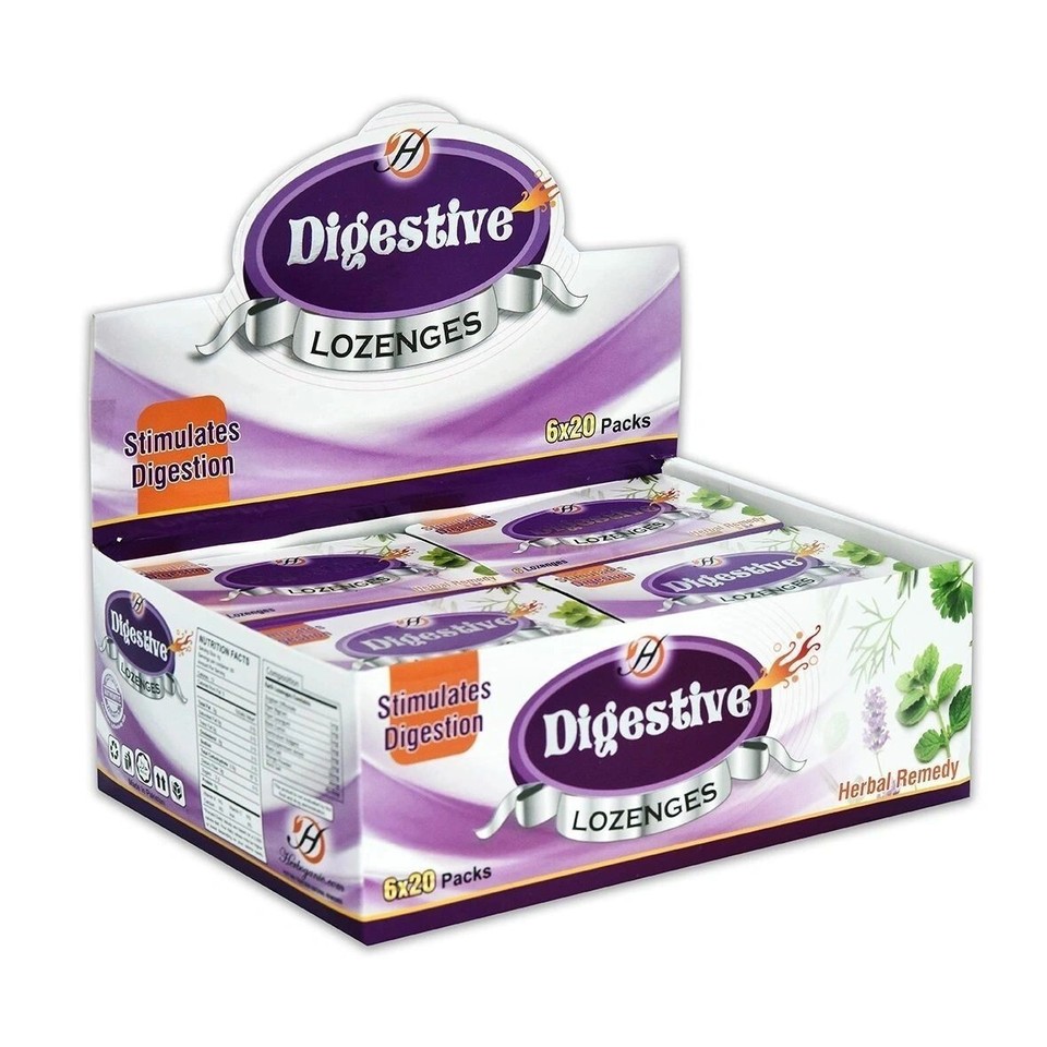 Digestive Lozenges – 6×20 packs, for Digestion, Heartburn, Anxiety ...