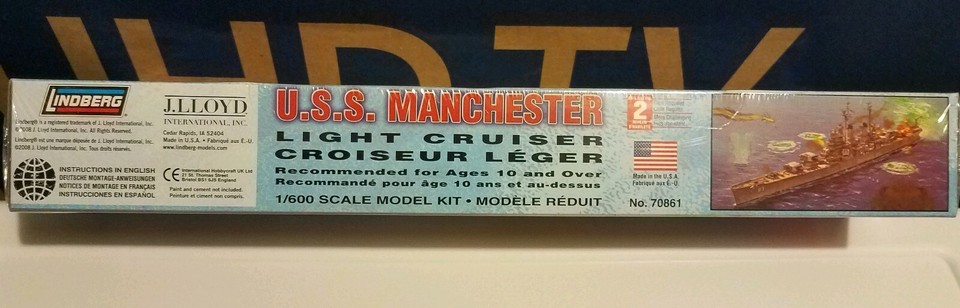 Lindberg 1:600 Scale Model Kit USS Manchester Light Cruiser #70861 NIB ...