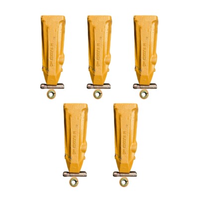 5 PK 1U3252 Bucket Tooth teeth rock & 9J2258 Pins, 8E6259 retainer fits ...