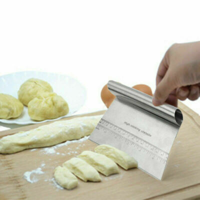Stainless Steel Durable Pizza Dough Scraper Cutter Flour Pastry Cake ...