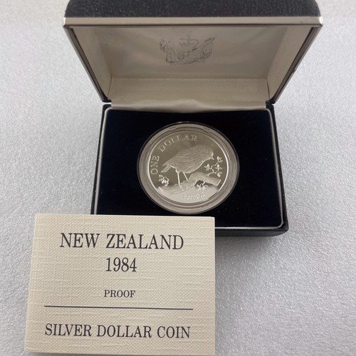 1984 NEW ZEALAND PROOF SILVER ONE DOLLAR COIN - Chatham Island Black ...