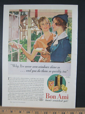 1934 Vintage Print Ad BON AM Window Glass Polish Cleanser-Great to ...