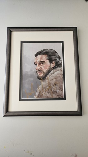 Original Framed Artwork Jon Snow Game Of Thrones Autographed One Of A ...