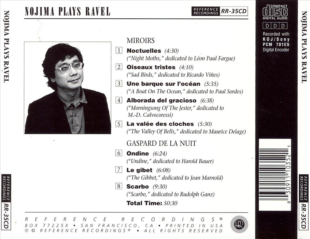 MINORU NOJIMA NOJIMA PLAYS RAVEL NEW CD 30911103521| eBay