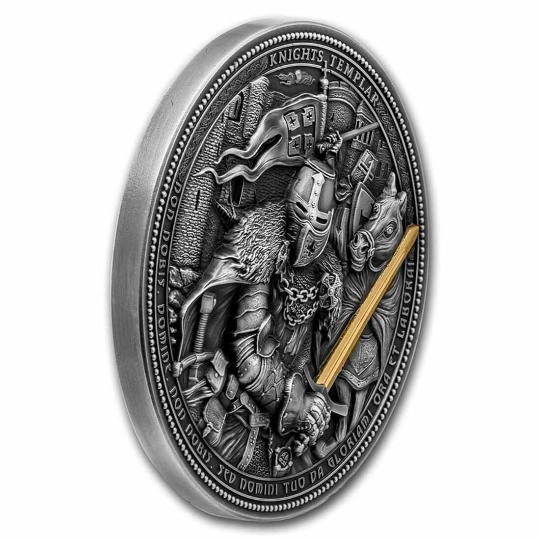 KNIGHTS TEMPLAR Assassins Selective Gilding 2 Oz Silver Coin 5$ Niue ...