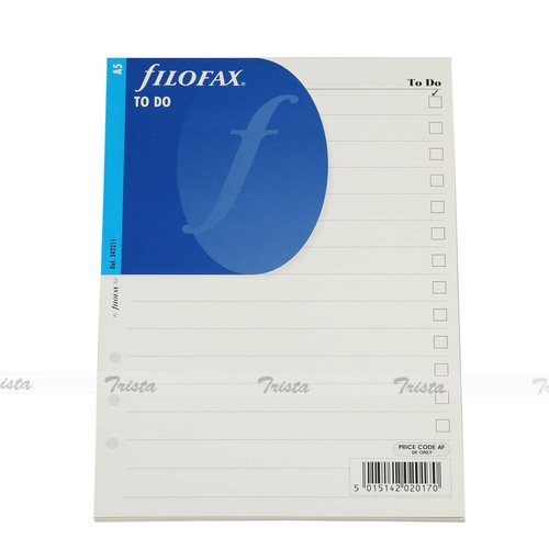 Filofax Book A5 Size Organiser To Do NotePaper Refill Insert ...