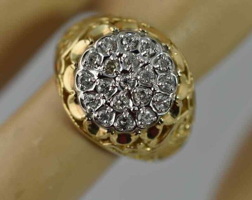 2.5CT Lab Created 14K Yellow Gold Finish 925 Men's Kentucky Cluster ...
