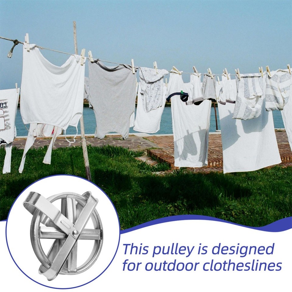 2 Pieces Clothes Drying Strap Pulley Washing Line Hanging Rope Clothing ...