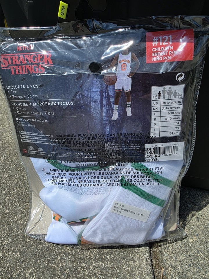 Stranger Things Lucas Basketball Halloween Costume Child Boys Size S/M ...