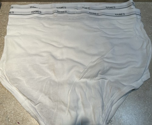 Lot Of Two (2) 2007 Hanes Cotton Full Cut White Briefs Size XL (40-42 ...