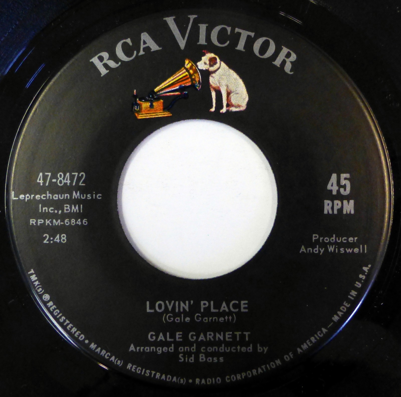Gale Garnett 45 Lovin' Placer / I Utilisé Pour Live Here Rca Victor Pop ...