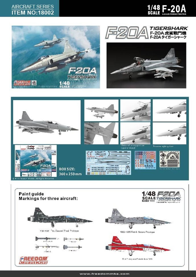 Freedom Model Kits 1/48 F-20A TIGERSHARK single-seat fight NO,18002 | eBay