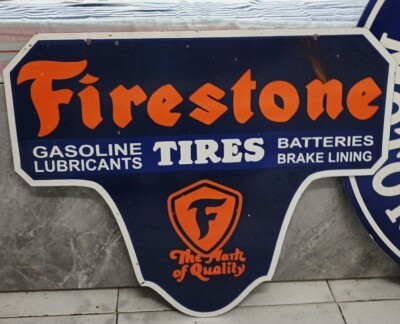 FireStone Tires Porcelain Enamel Metal Sign 24x20 Inches Double side | eBay