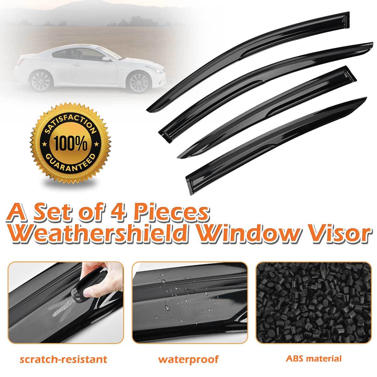 FOR INFINITI G35 G25 G37 Q40 07-15 4 Door SEDAN WINDOW VISOR RAIN GUARD ...