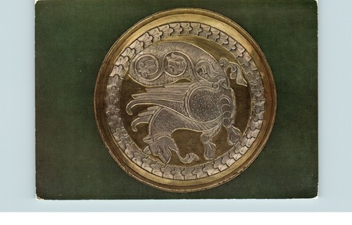 Postcard Silver Dish Senmurw dog bird of Iranian Mythology 7th to 8th ...