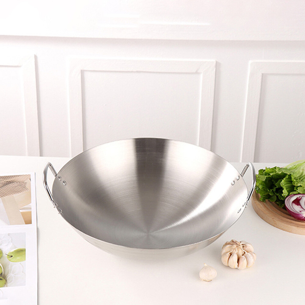 paellera stainless steel wok pan Wok Pan Non- Stick Wok Round | eBay