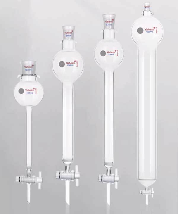 Lab Glassware: Chromatography Column w/ Reservoir, 100ml Ball, G3 Sand ...