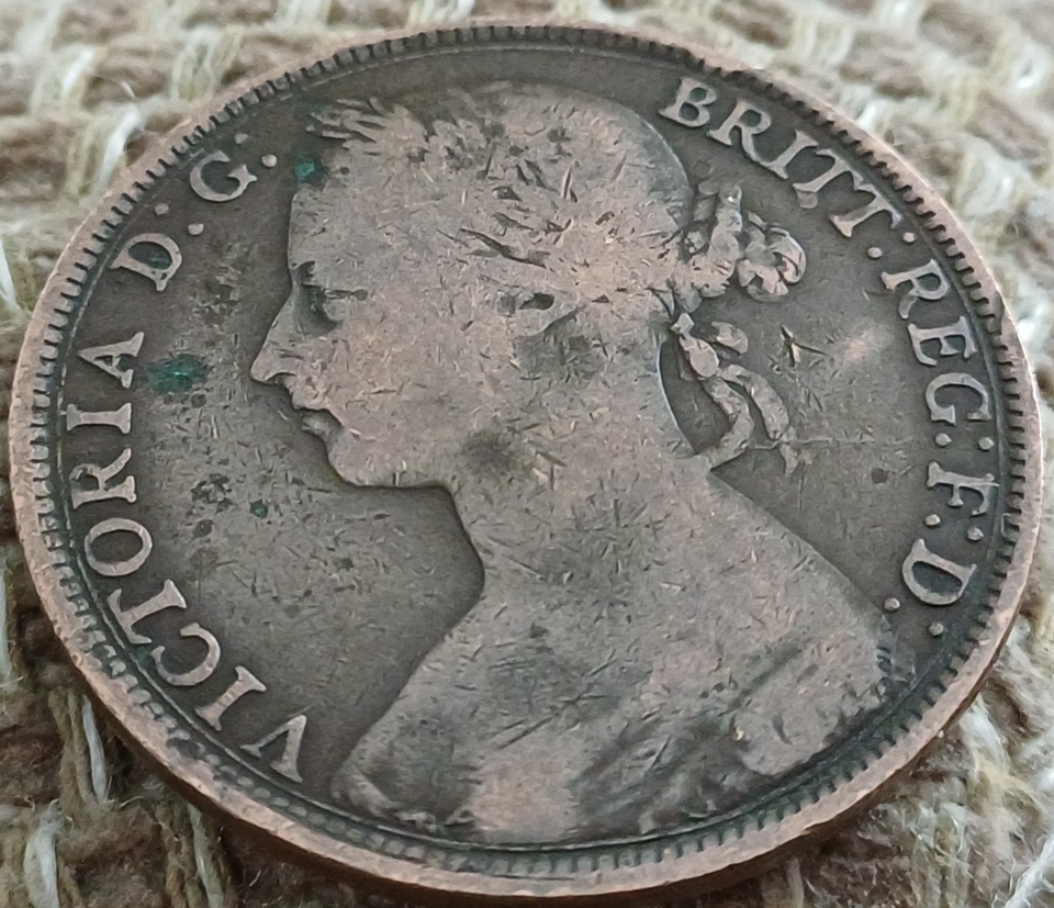 1888 VICTORIAN ONE PENNY BUN/YOUNG HEAD COIN SEE PICS S 66 JACK THE ...