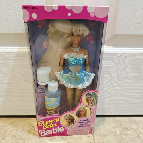 Barbie Foam 'n Color Bathtime Fun Doll 1995 Mattel 15099 NRFB SEALED | eBay