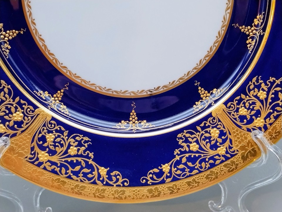 Antique Lenox Cabinet Dinner Plate Cobalt Blue & Gold Encrusted Pattern ...