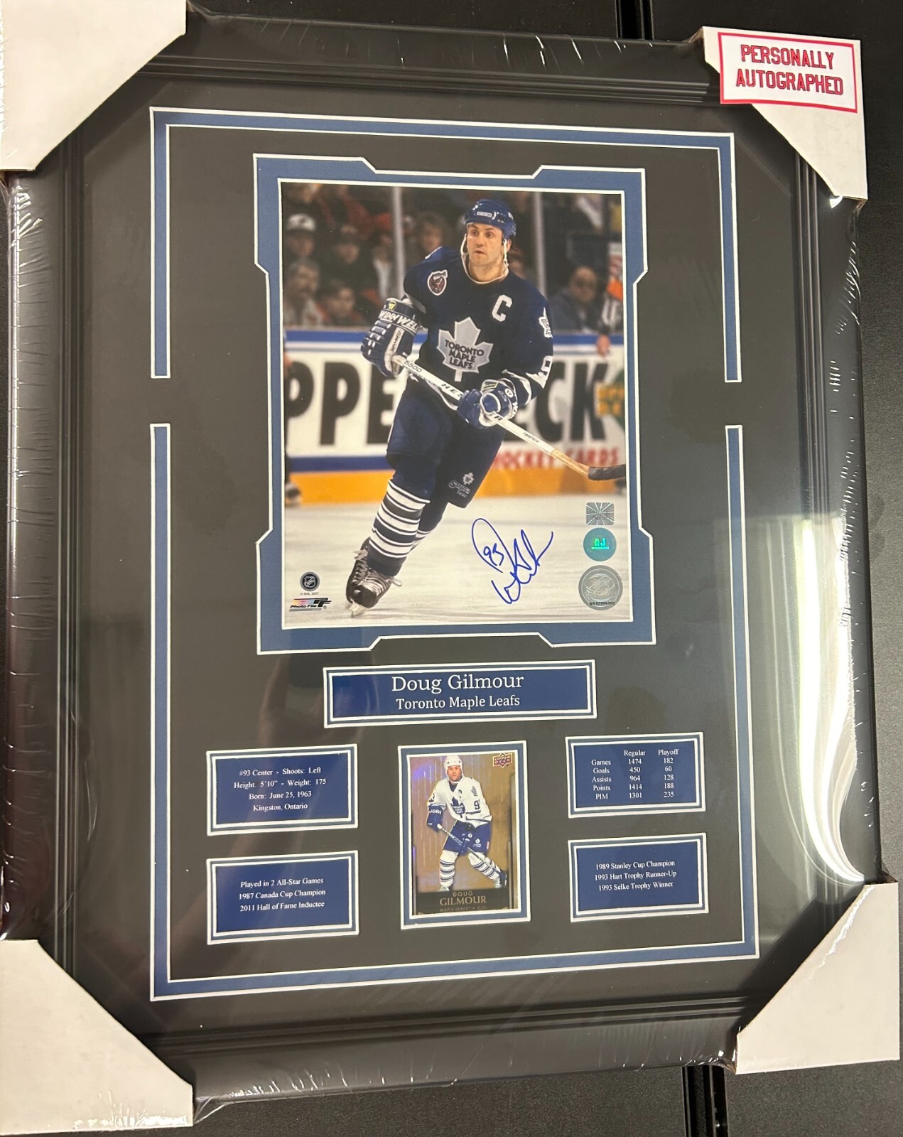 DOUG GILMOUR AUTOGRAPH 8X10 PHOTO 16X20 FRAME - TORONTO MAPLE LEAFS | eBay