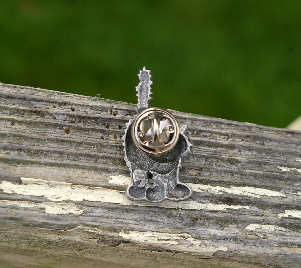 Scared Cat Hair Standing Up Halloween Silver Tone Metal JJ Jonette Pin ...
