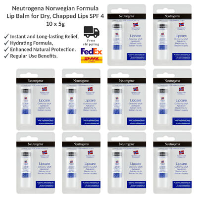 Neutrogena Lip Balm Norwegian Formula for Dry, Chapped Lips SPF4 5g x ...