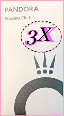 PANDORA | POLISHING CLOTH SET OF 3 NEW PINK JEWELRY CLEANING BRACELET ...